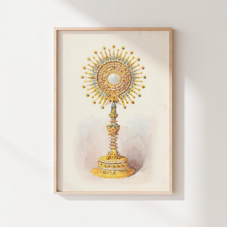 Physical Print - Monstrance Eucharist Vintage Print - Poster or Canvas ...