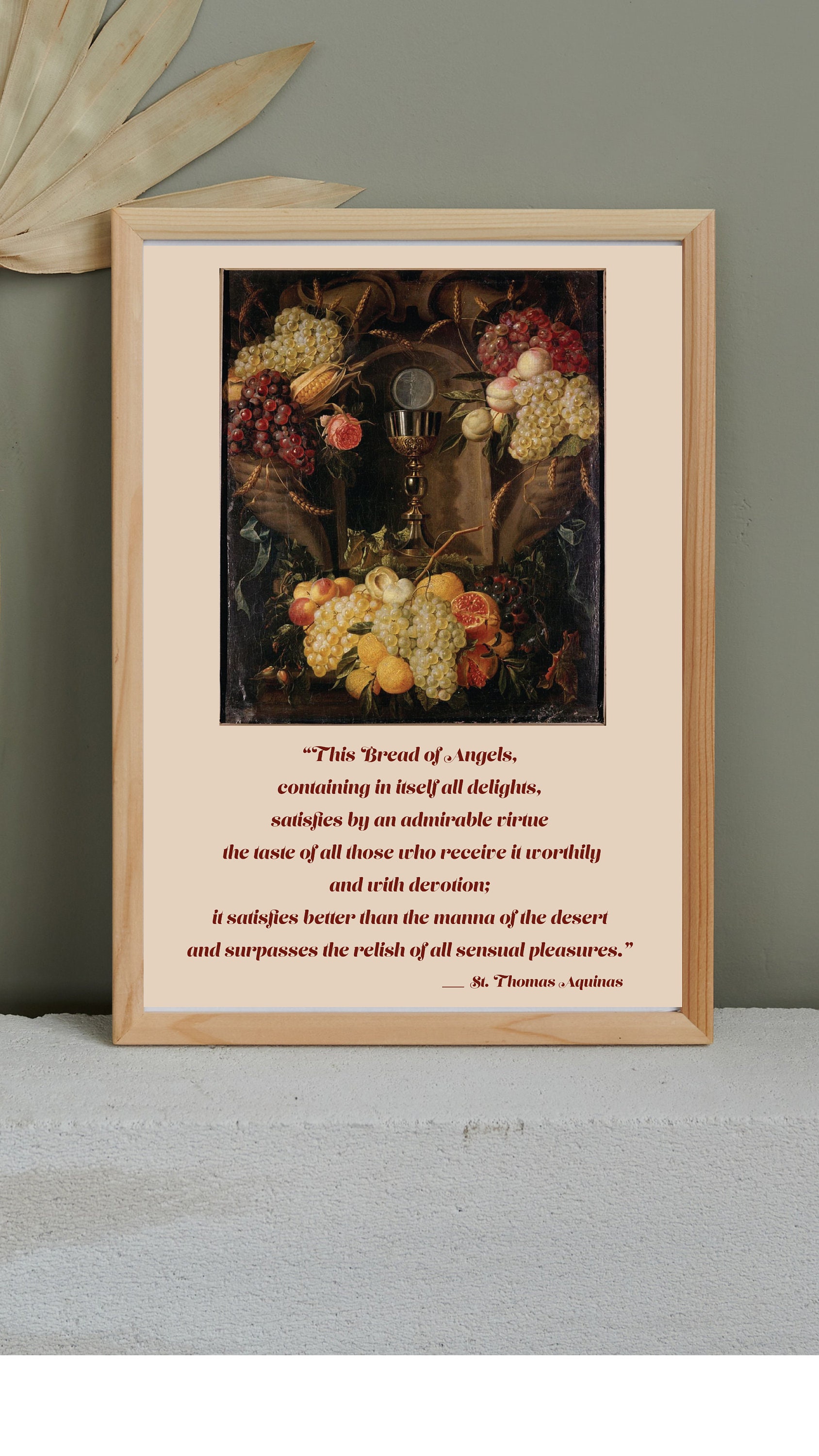 The Eucharist Bread of Angels Thomas Aquinas Quote Design Printable ...
