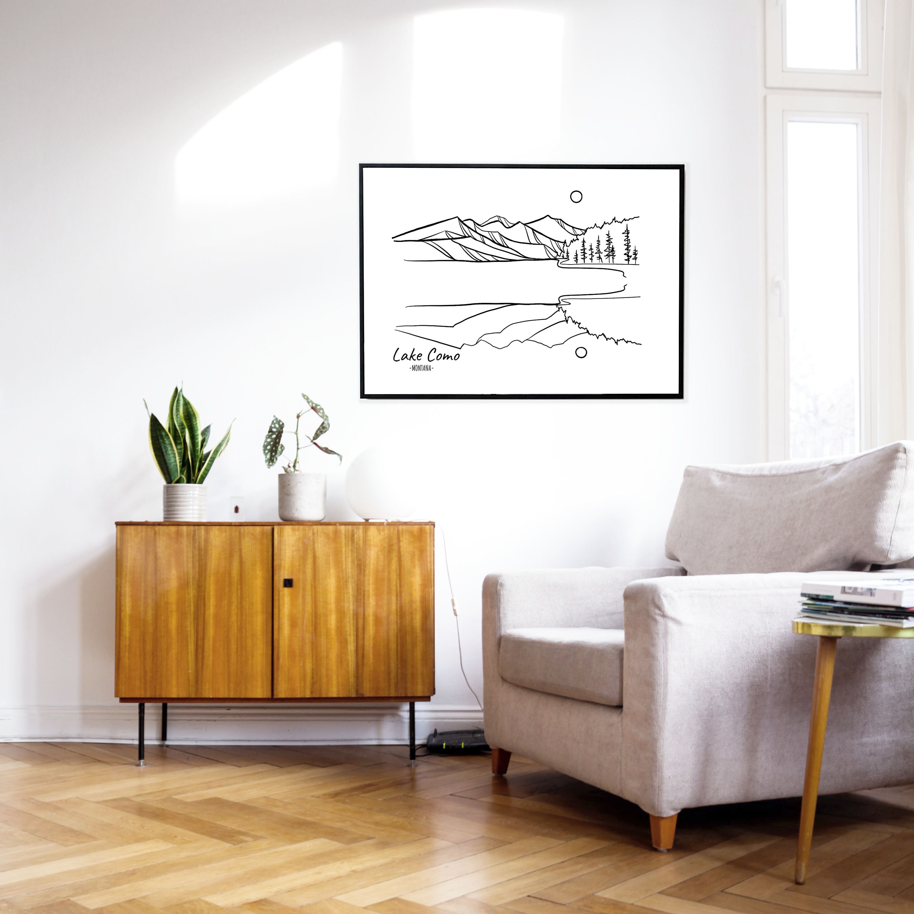 Lake Como, Montana Line Art || DIGITAL DOWNLOAD || Printable - Etsy