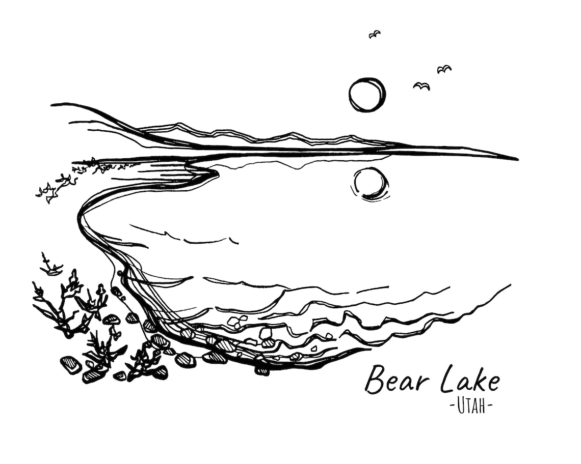 Bear Lake Utah Line Art DIGITAL DOWNLOAD Printable - Etsy