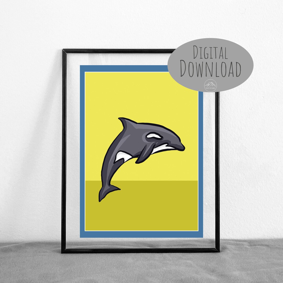 Orca Killer Whale Animal Funky Colorful Digital Art Poster DIGITAL ...