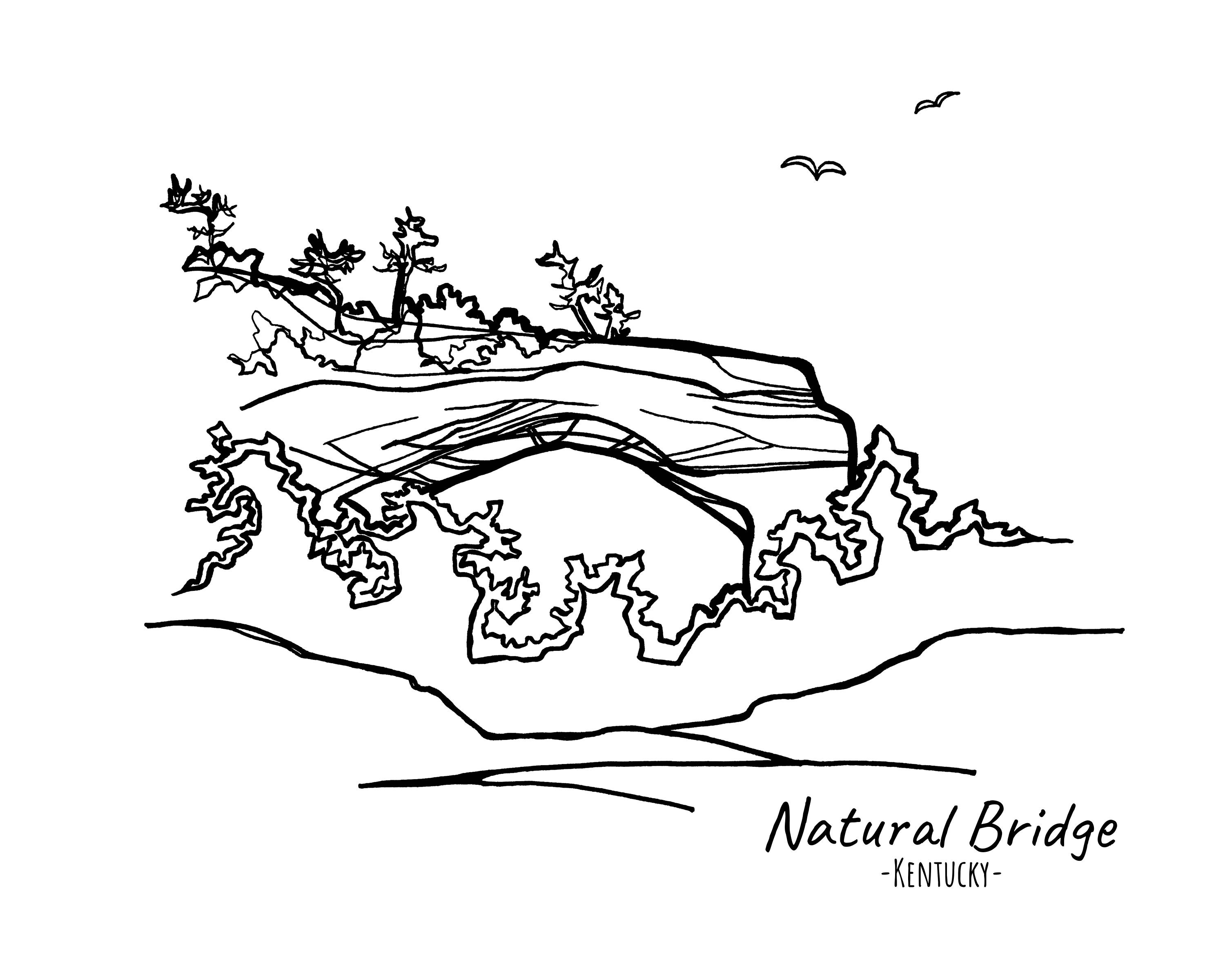 Natural Bridge, Kentucky Line Art DIGITAL DOWNLOAD Printable - Etsy