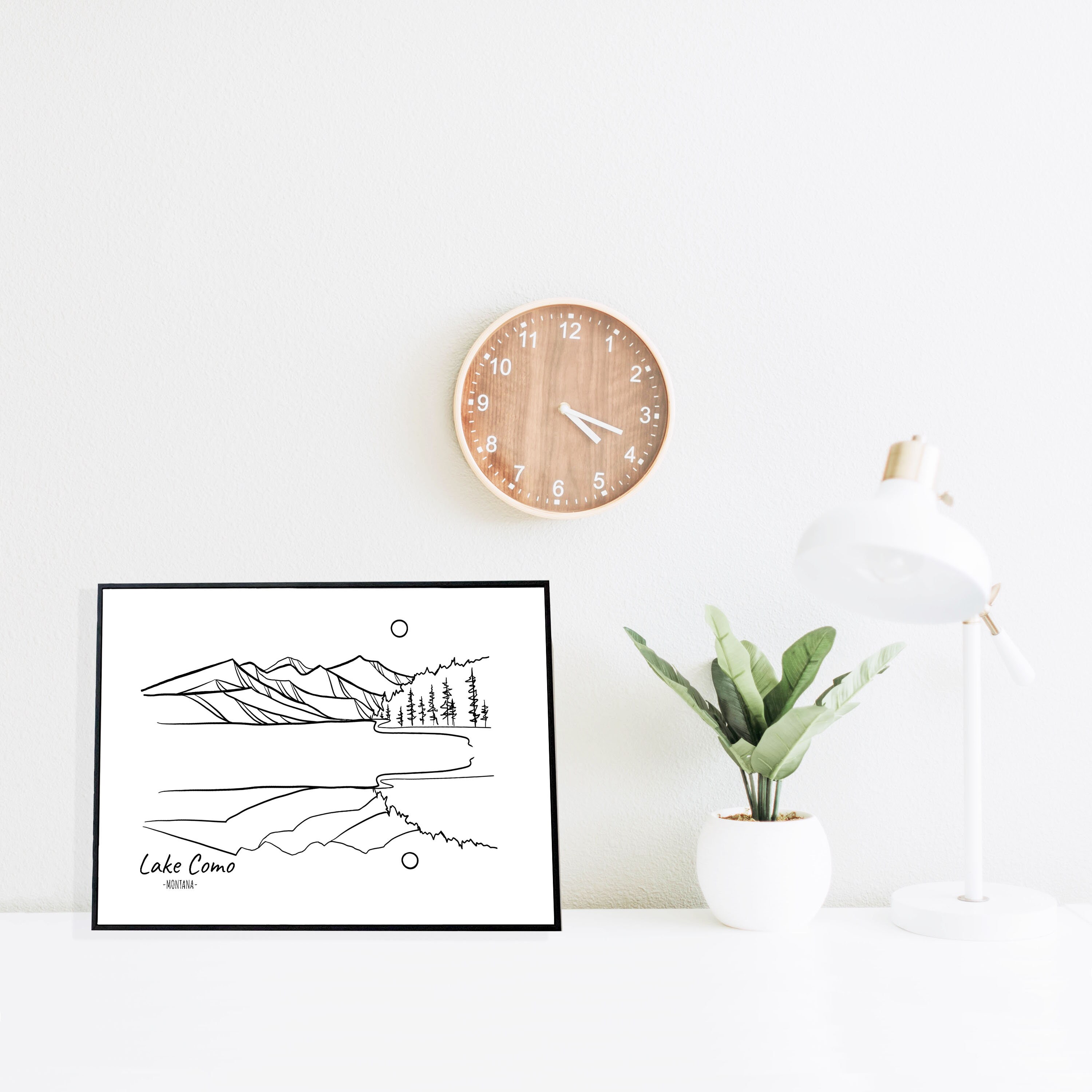 Lake Como, Montana Line Art || DIGITAL DOWNLOAD || Printable - Etsy