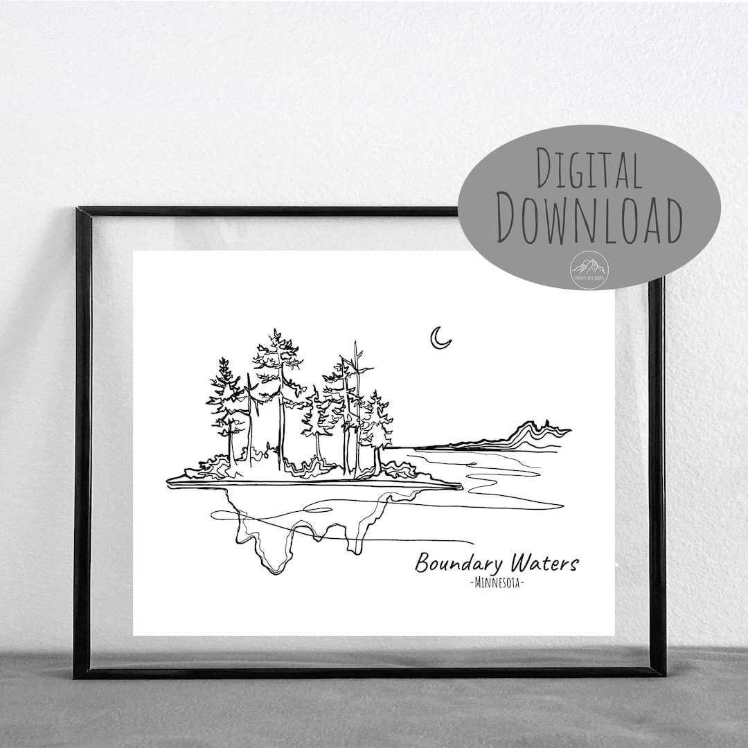 Boundary Waters, Minnesota Line Art || DIGITAL DOWNLOAD || Printable - Etsy