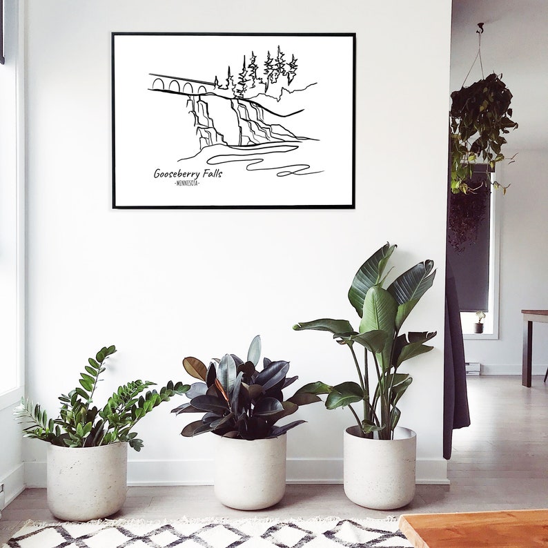 Gooseberry Falls, Minnesota Line Wall Art Coloring Page || DIGITAL ...