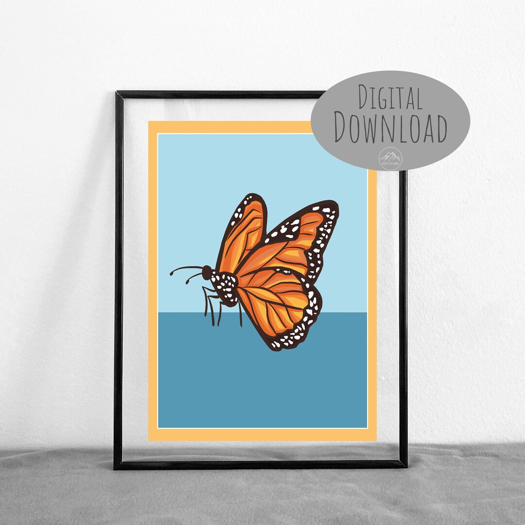 Monarch Butterfly Animal Funky Colorful Digital Art Poster|| DIGITAL ...