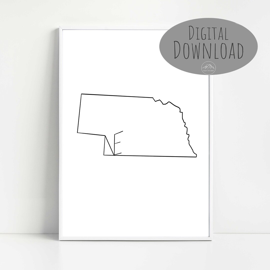Nebraska State Map Minimalistic Line Art USA || DIGITAL DOWNLOAD ...