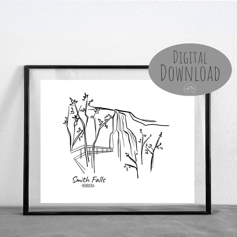 Smith Falls, Nebraska Line Wall Art Coloring Page || DIGITAL DOWNLOAD ...
