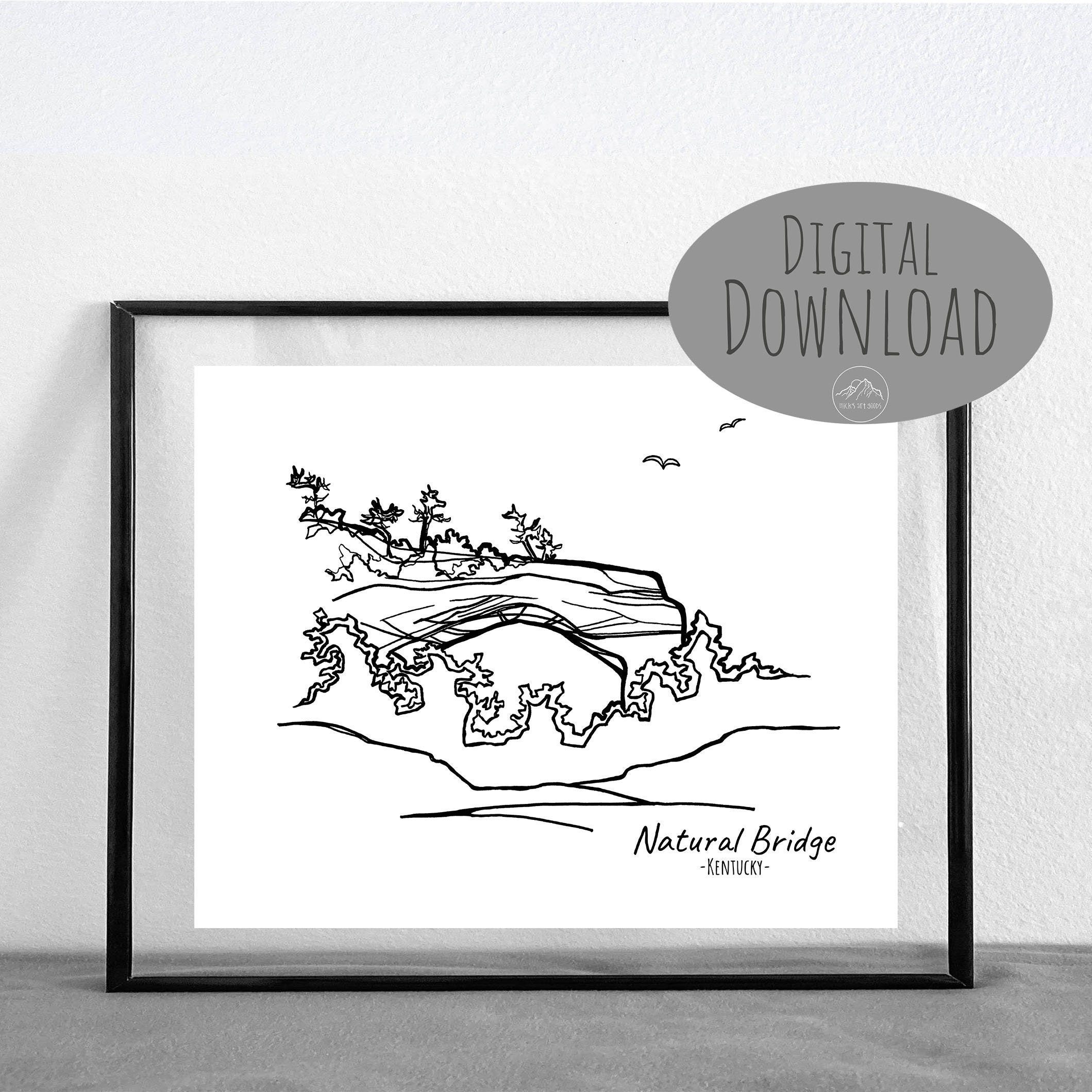Natural Bridge, Kentucky Line Art || DIGITAL DOWNLOAD || Printable - Etsy