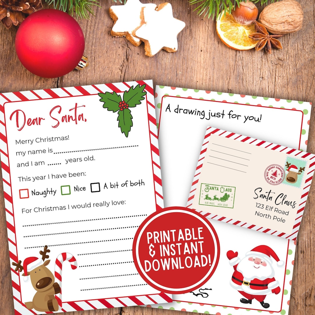 Letter to Santa | Santa Letter | Kids Letter to Santa | Printable ...