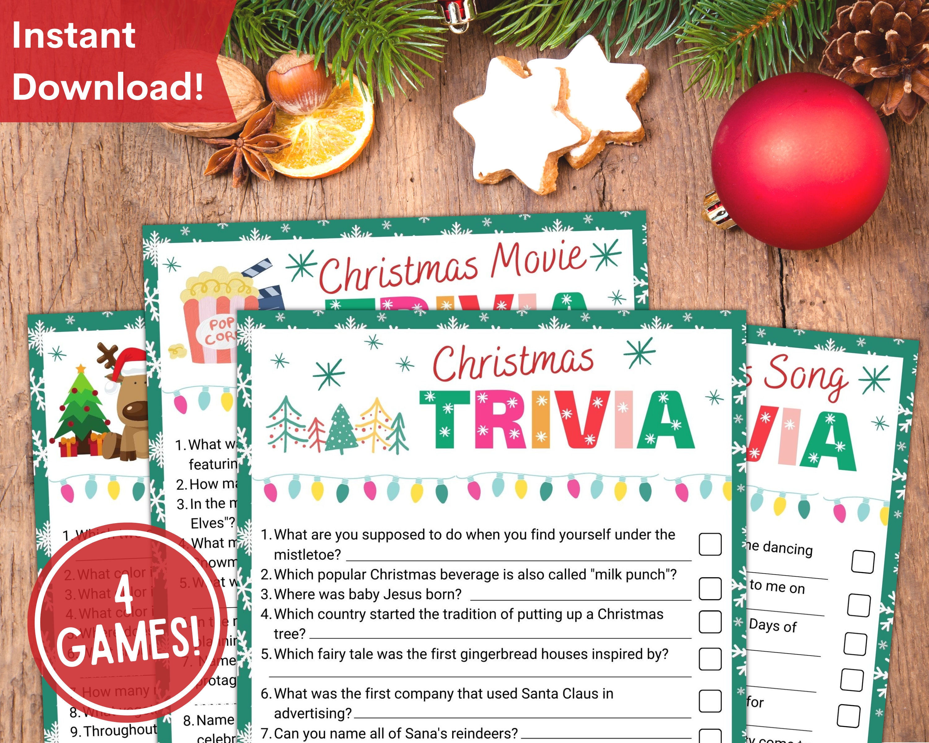 Christmas Trivia | Printable Christmas Games | Christmas Day | Fun ...