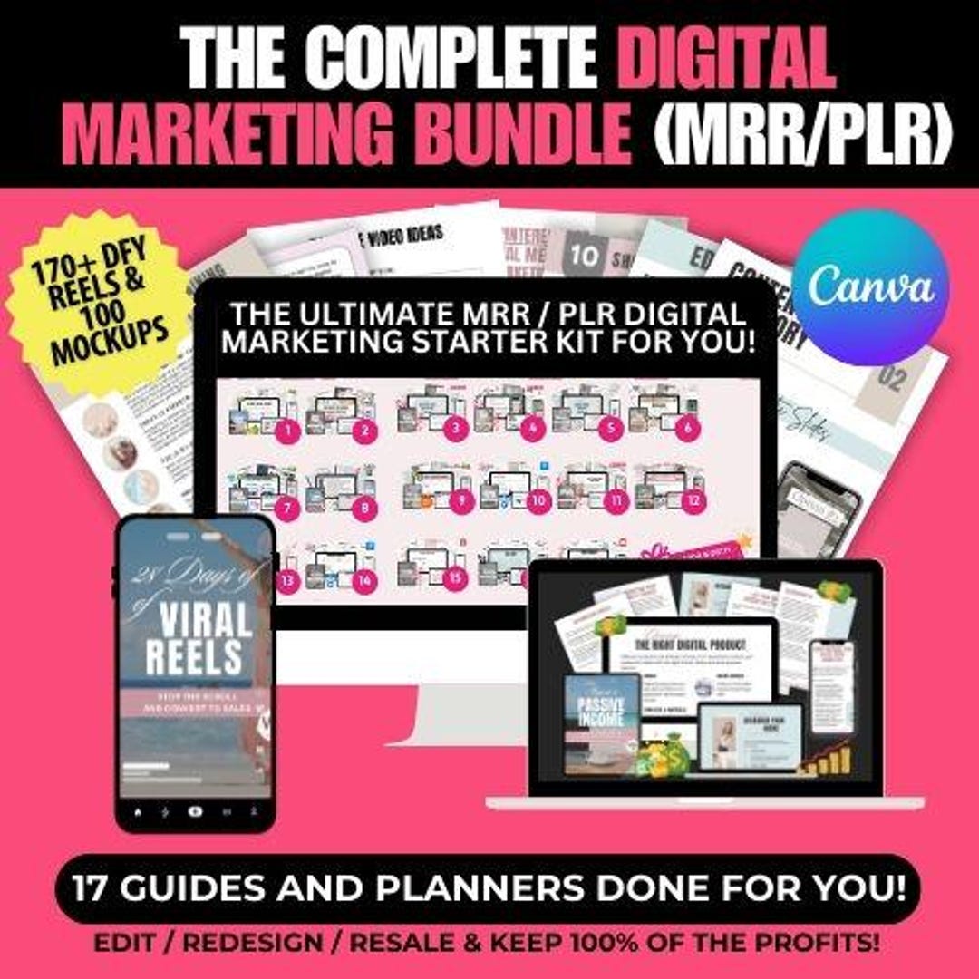 Digital Marketing Course Bundle / Starter Kit / MRR / PLR / Resell ...