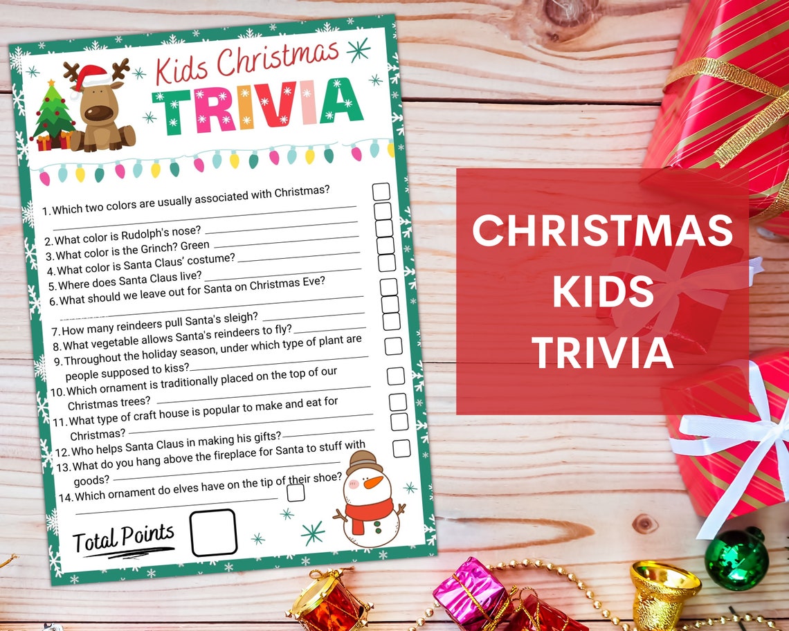 Christmas Trivia Printable Christmas Games Christmas Day Fun Holiday ...
