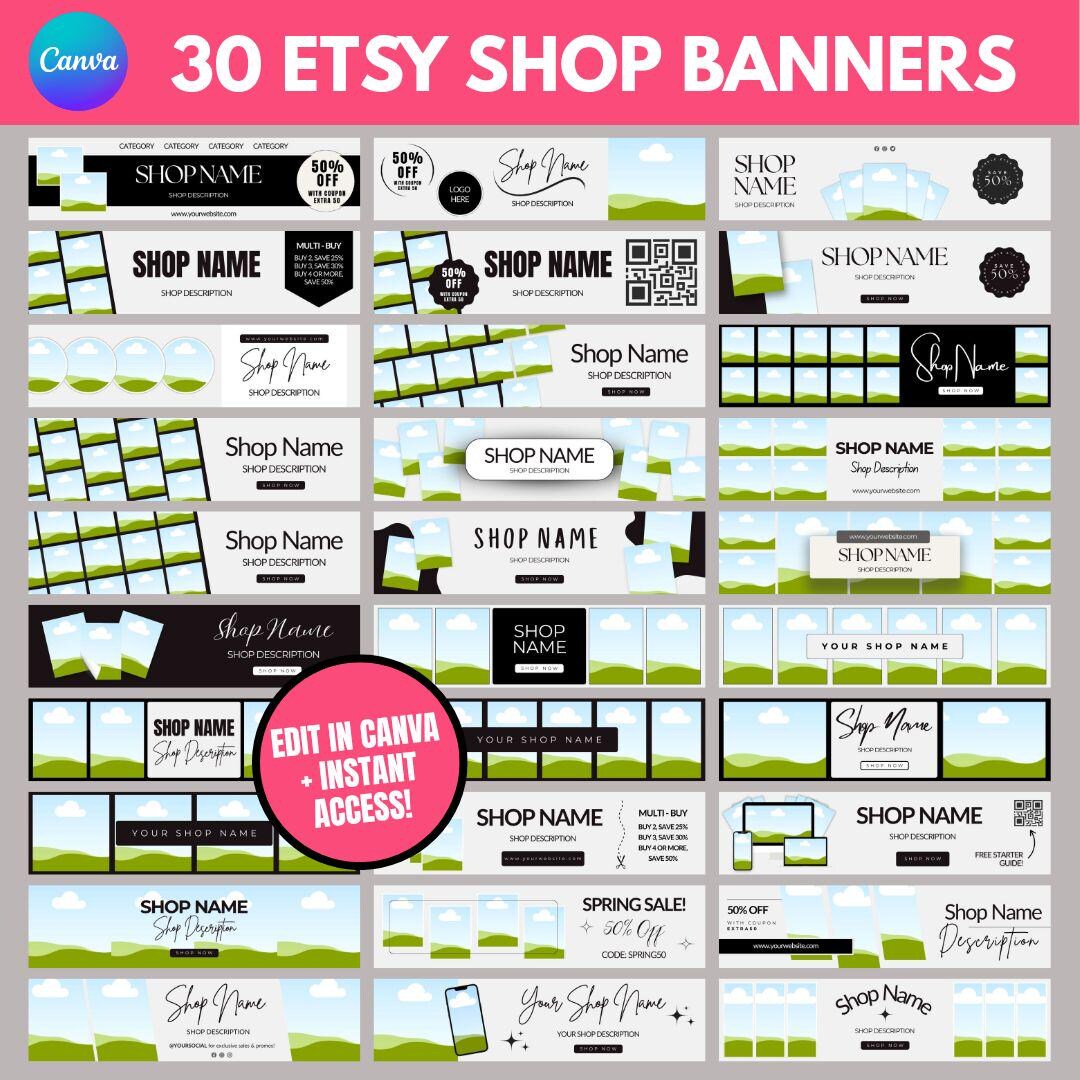Etsy Shop Banner Template | Editable | Store Front | Canva Template ...