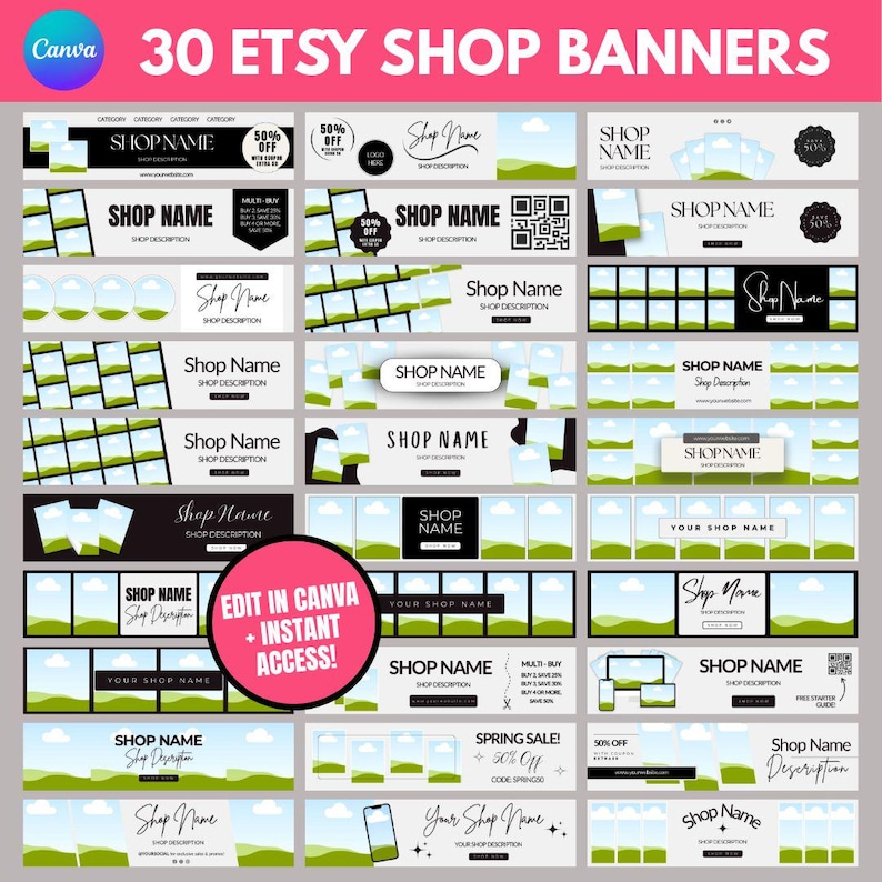 Etsy Shop Banner Template | Editable | Store Front | Canva Template ...