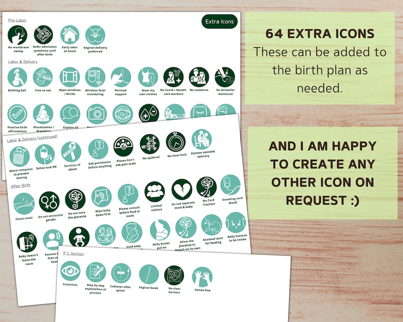 Visual Birth Plan/ Natural Birth Plan/ Birth Preference/ Birth Plan ...