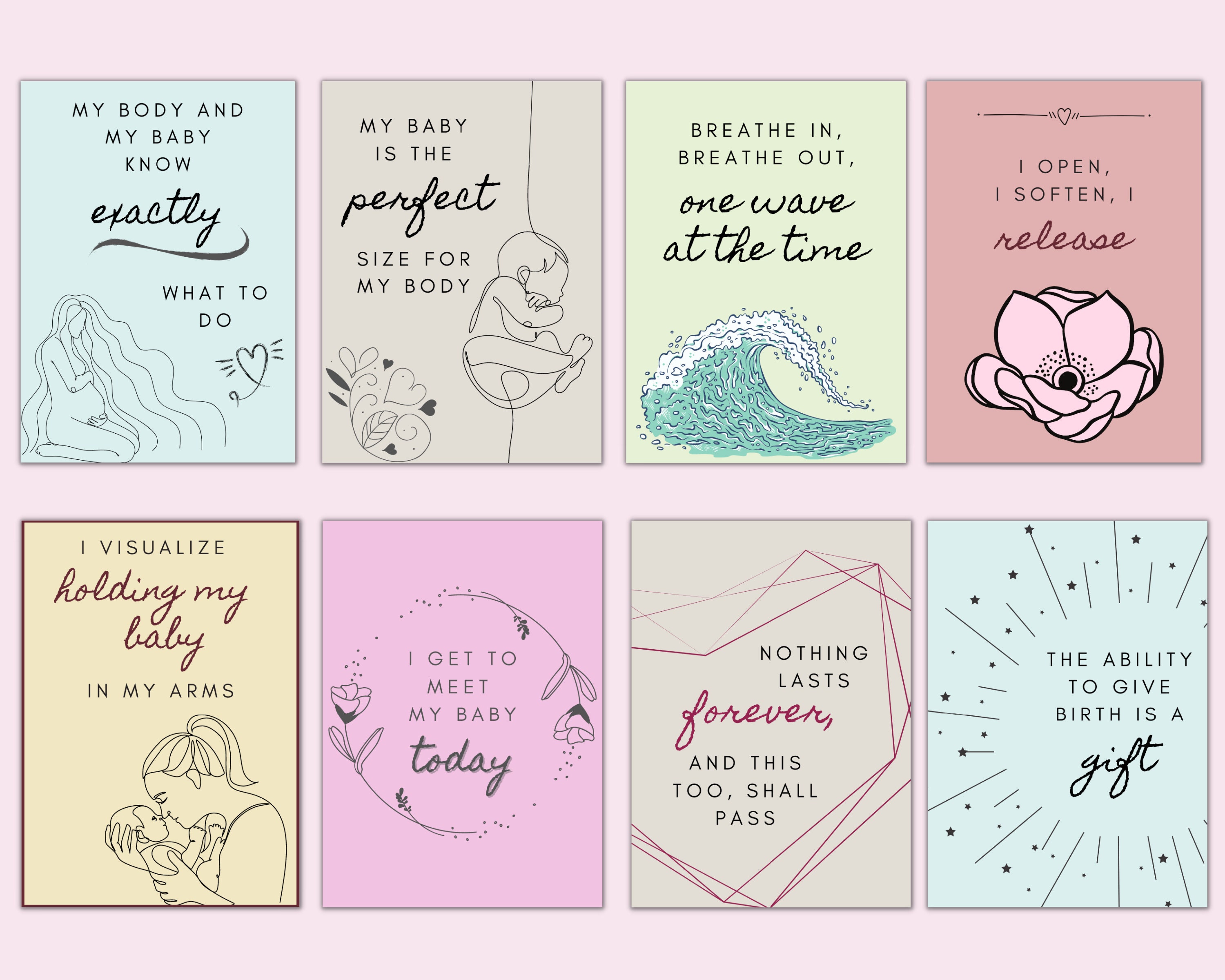 36 Printable Birth Affirmation Cards | Digital Download | Positive ...