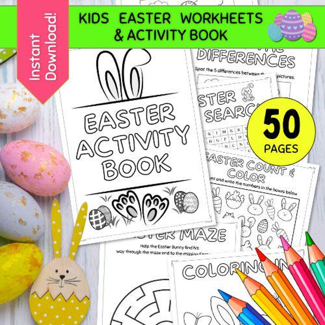 Kids Easter Activity Book / Activity Pages / Activity Pack / Games ...