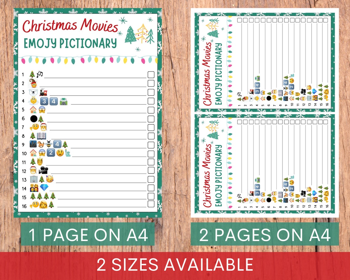 Christmas Emoji Pictionary | Printable Christmas Games | Christmas Day ...