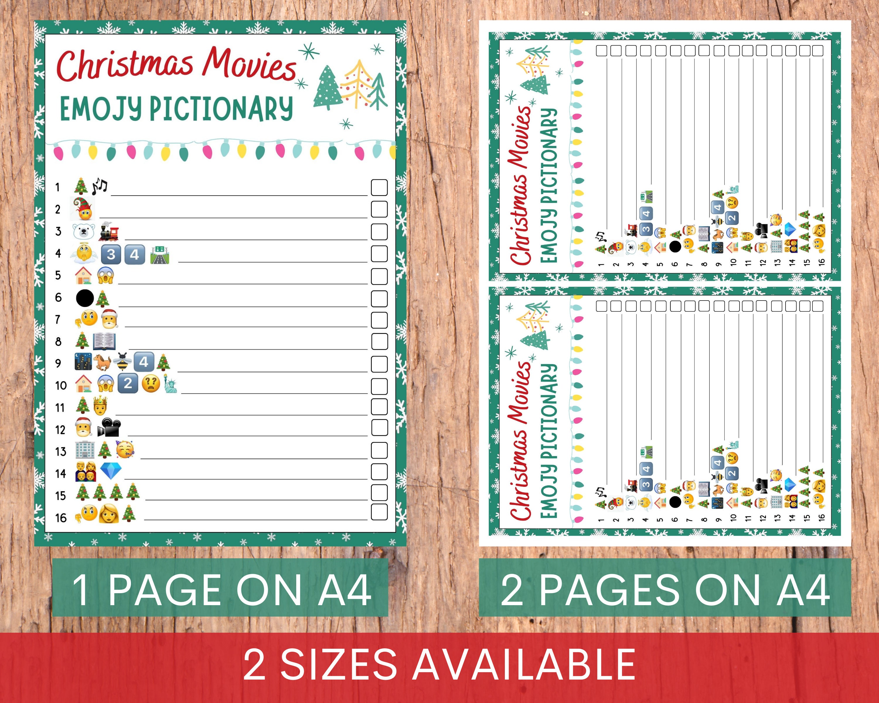 Christmas Emoji Pictionary | Printable Christmas Games | Christmas Day ...