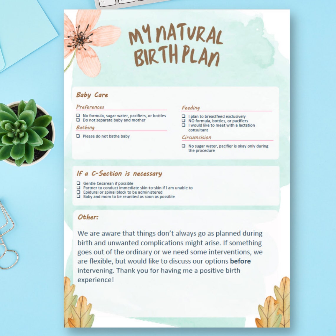 Natural Birth Plan Birth Preference Birth Plan Template Etsy natural-birth-plan-birth-preference-birth-plan-template-etsy