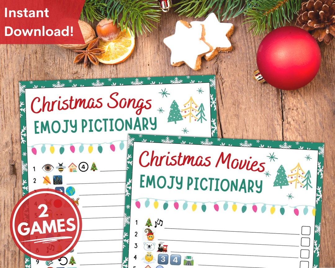 Christmas Emoji Pictionary | Printable Christmas Games | Christmas Day ...