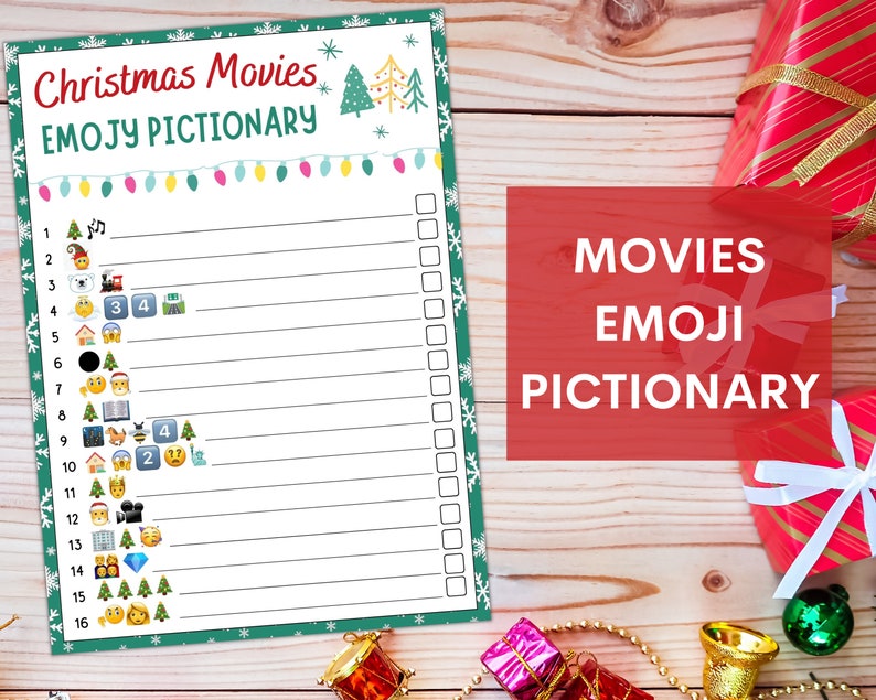 Christmas Emoji Pictionary | Printable Christmas Games | Christmas Day ...