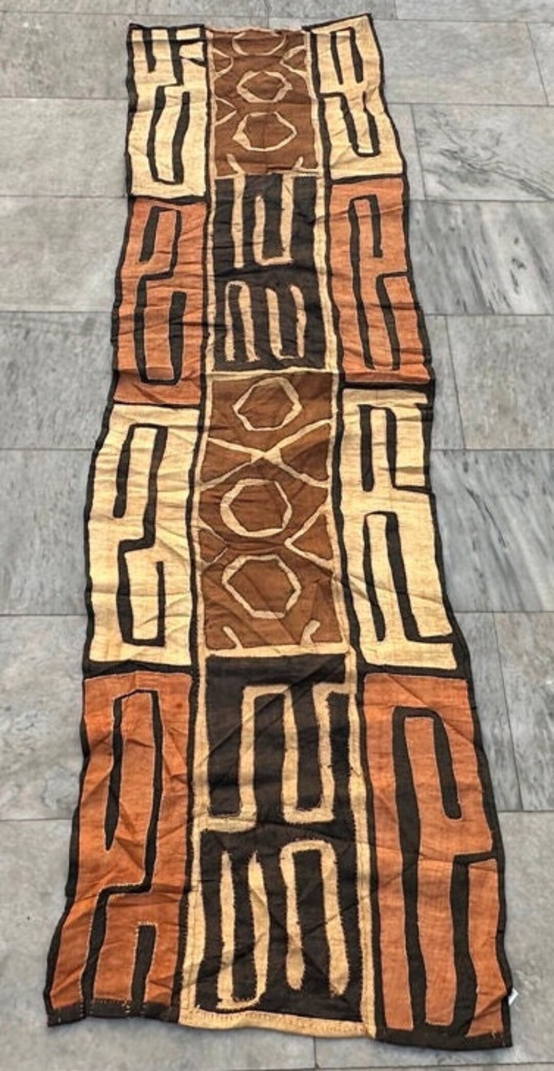 2x7 Feet,vintage African Kuba Showa Cloth,handmade Fabric Raffia ...