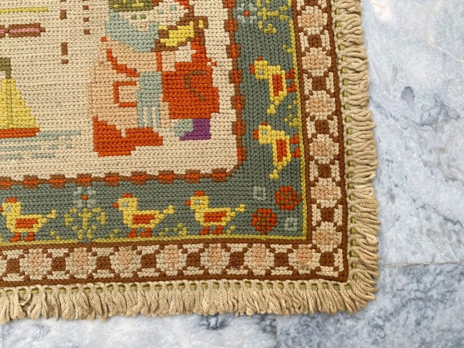 4x3 Feet,antique Aubusson Rug,needlepoint Rug,pictorial Rug,hand Made ...