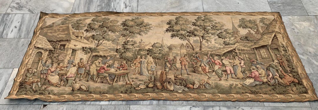 3x7 Feet,vintage French Tapestry,pictorial Tapestry,medeivals Tapestry ...