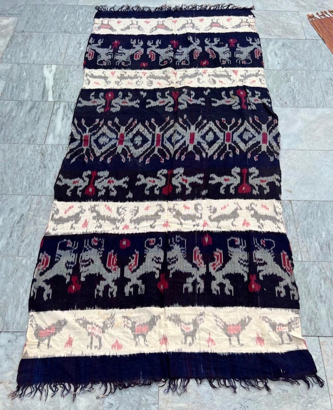 3x7 Feet,antique Ikat,indonesian Ikat,handwoven Ikat,west Sumba Ikat ...