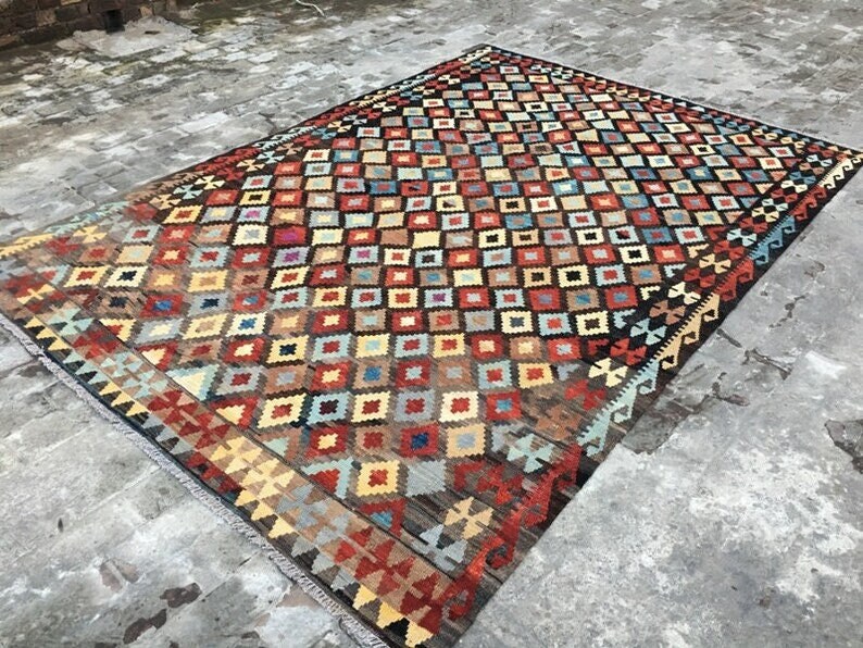 10x7 Feet Afghan Kilimflat Weave Kilimhand Woven Kilimarea - Etsy