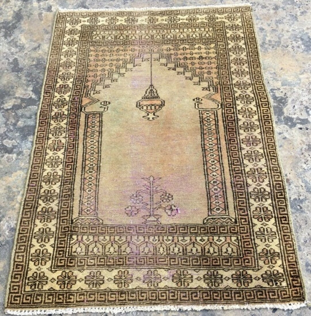 4x3 Feet,vintageafghan Rug,mini Rug,hand Knotted Rug,bedroom Rug, Home ...