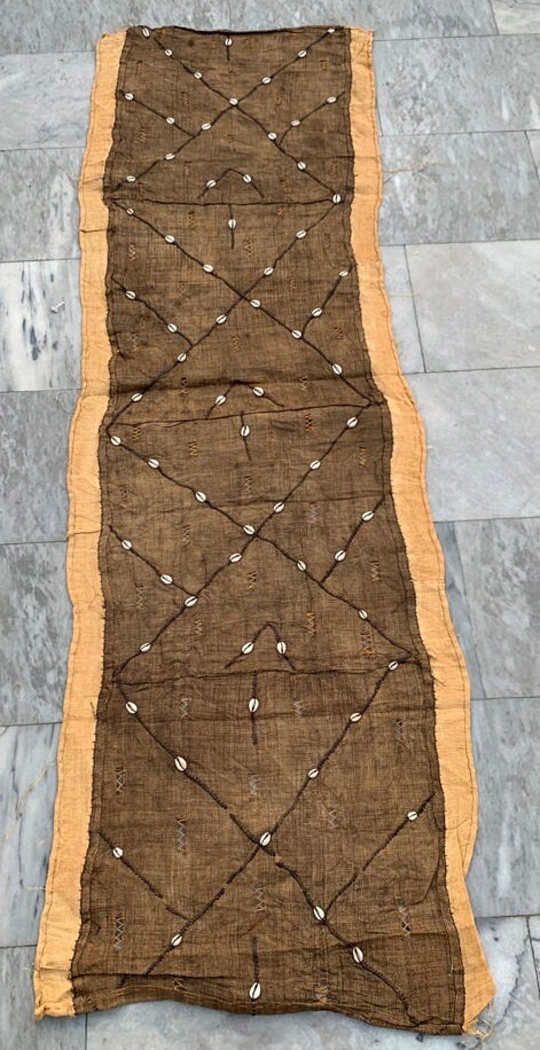 2x6 Feet,vintage African Kuba Showa Cloth,handmade Fabric Raffia ...