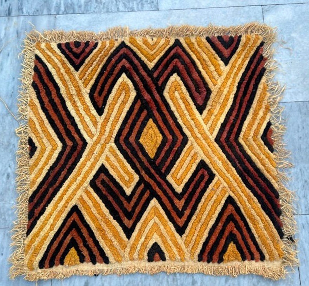 2x2 Feet,vintage African Kuba Showa Cloth,handmade Fabric Raffia ...
