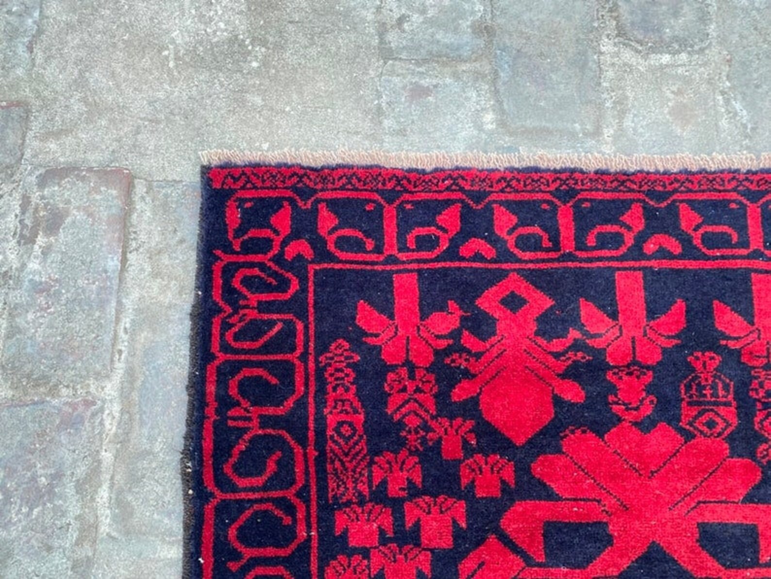 4x3 Feet,vintageafghan Rug,mini Rug,hand Knotted Rug,bedroom Rug, Home ...