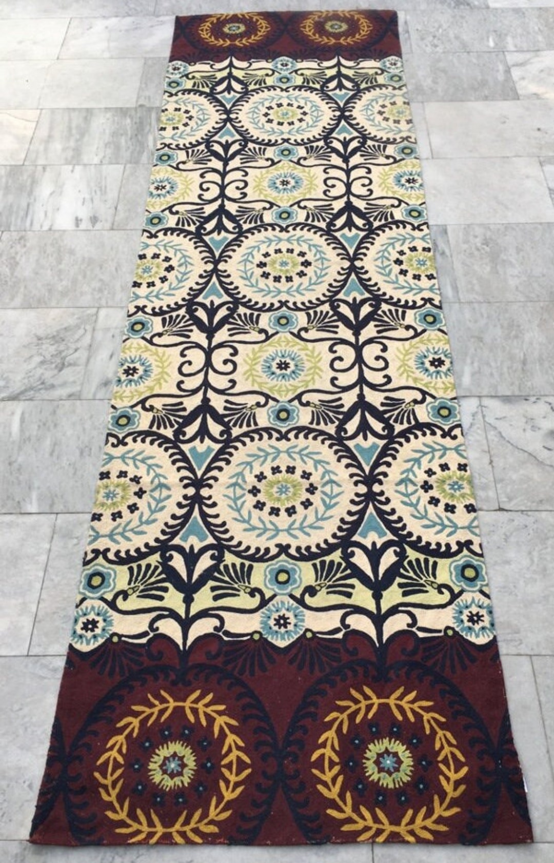 3x9 Feet,vintage French Aubusson,needlepoint Runner,chain Stitch Rug ...