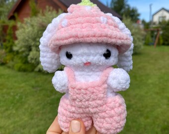 Handmade Crochet Strawberry Bunny in a With Strawberry Bag, Cute ...