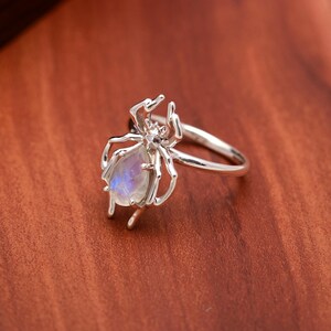 Spider Gemstone Stacking Ring, Spider Web Ring, Gothic Spider Ring ...