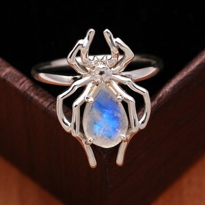 Spider Gemstone Stacking Ring, Spider Web Ring, Gothic Spider Ring ...