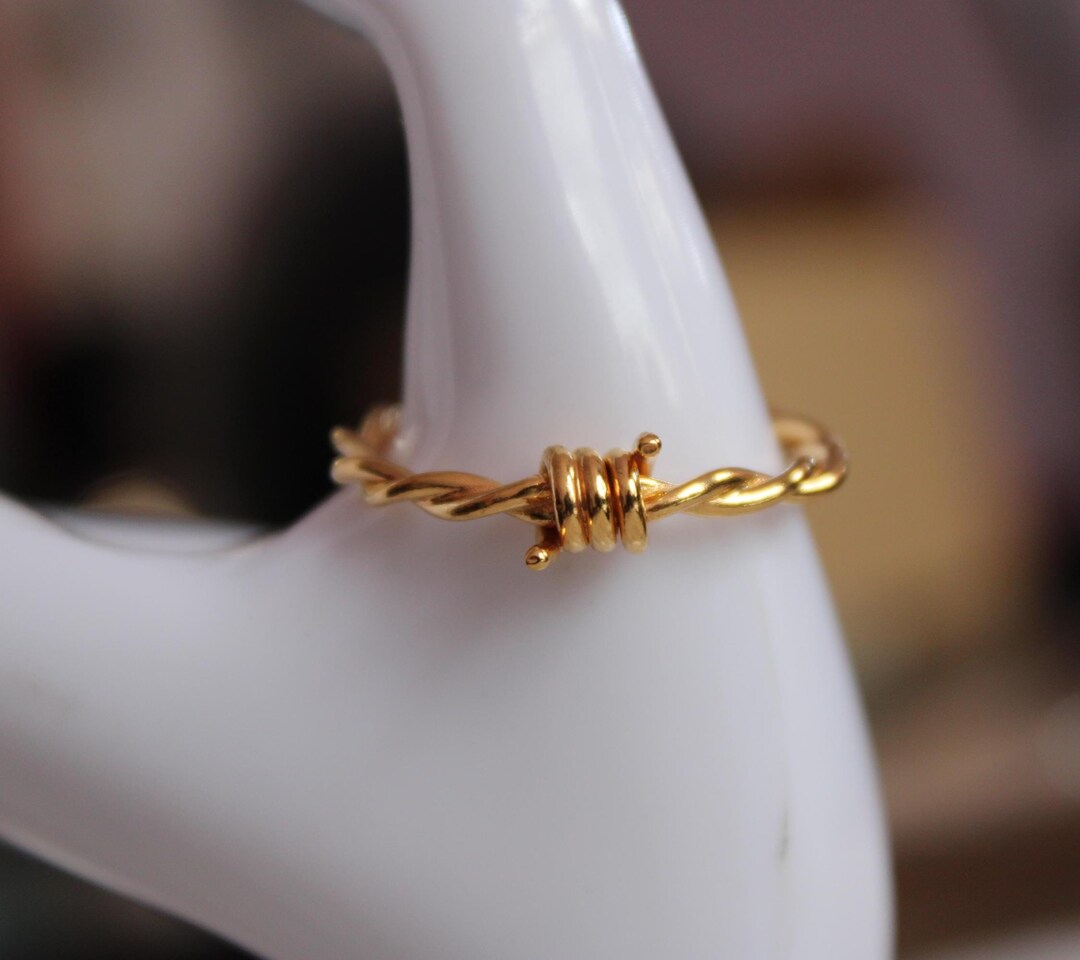 Barbed Wire Gold Ring, Biker Ring, Gothic Punk Ring, Edgy Ring, - Etsy