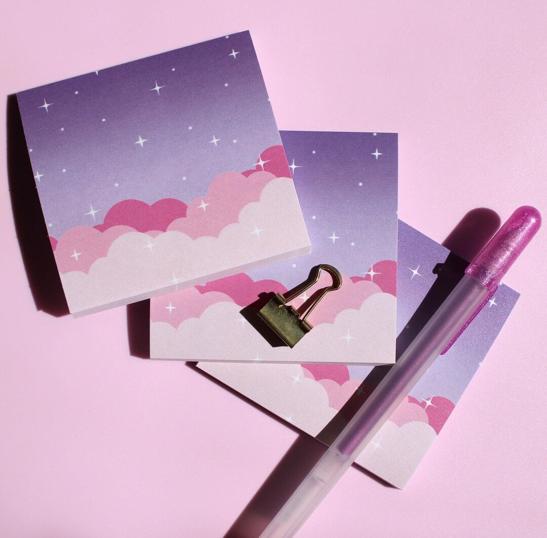Clouds & Stars Sticky Notes, Cute Notepad, Cute Sticky Notes - Etsy