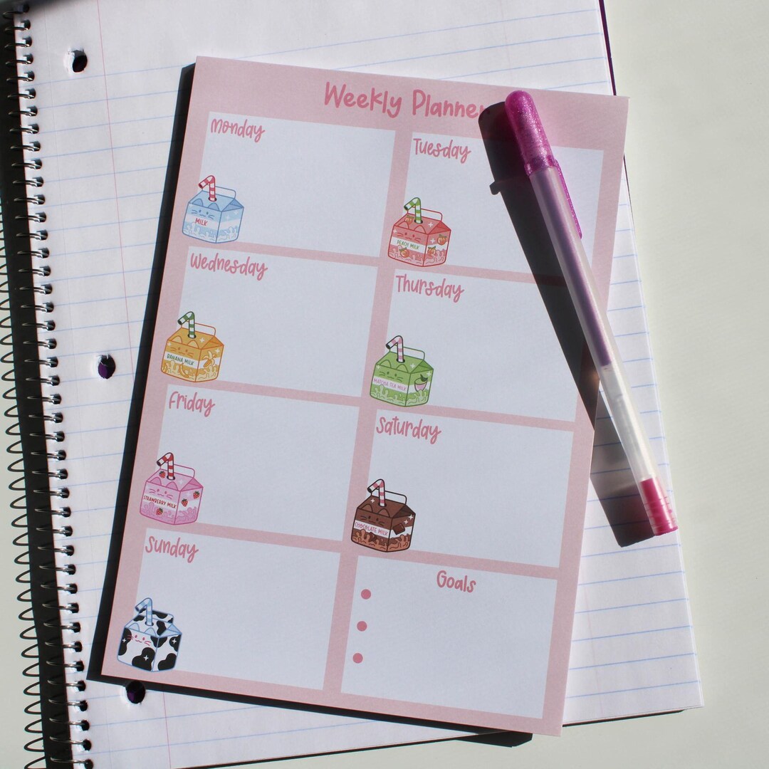 Cat Milk Cartons Weekly Memo Pad, Cute Notepad - Etsy