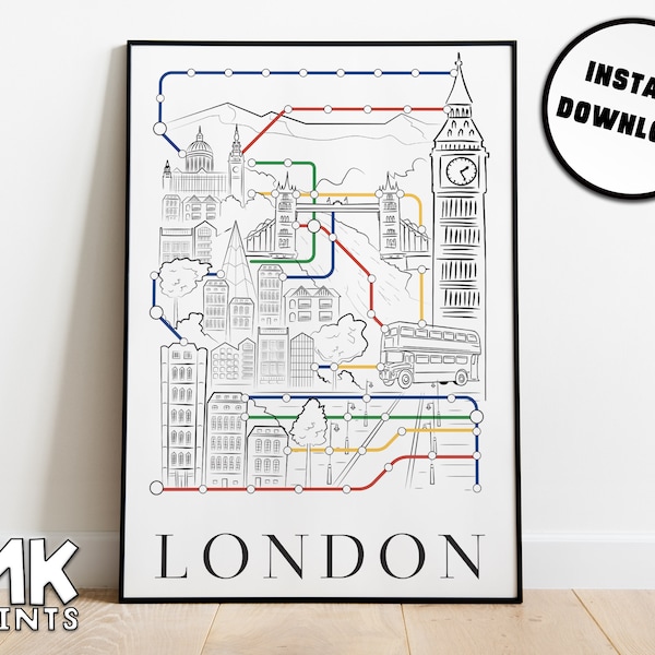 London Tube Map Download - Etsy