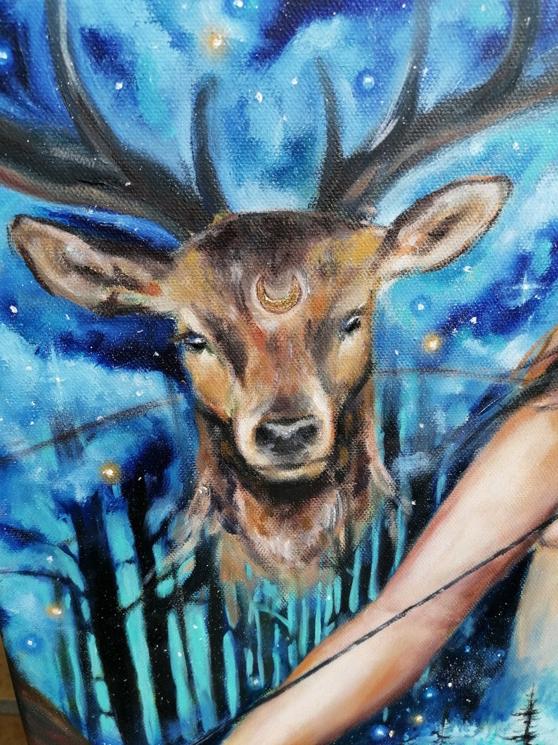 Artemis Original Artwork Greek Goddess Mythology Painting Fantasy Art ...