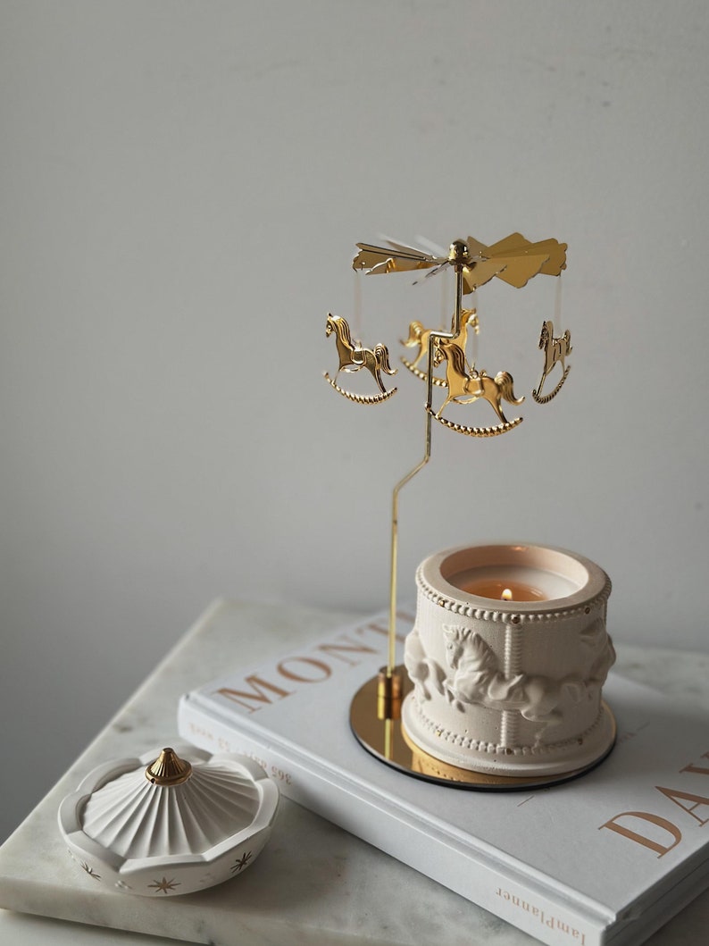 Container Candle With Gold Carousel Container Candles Horse Carousel ...