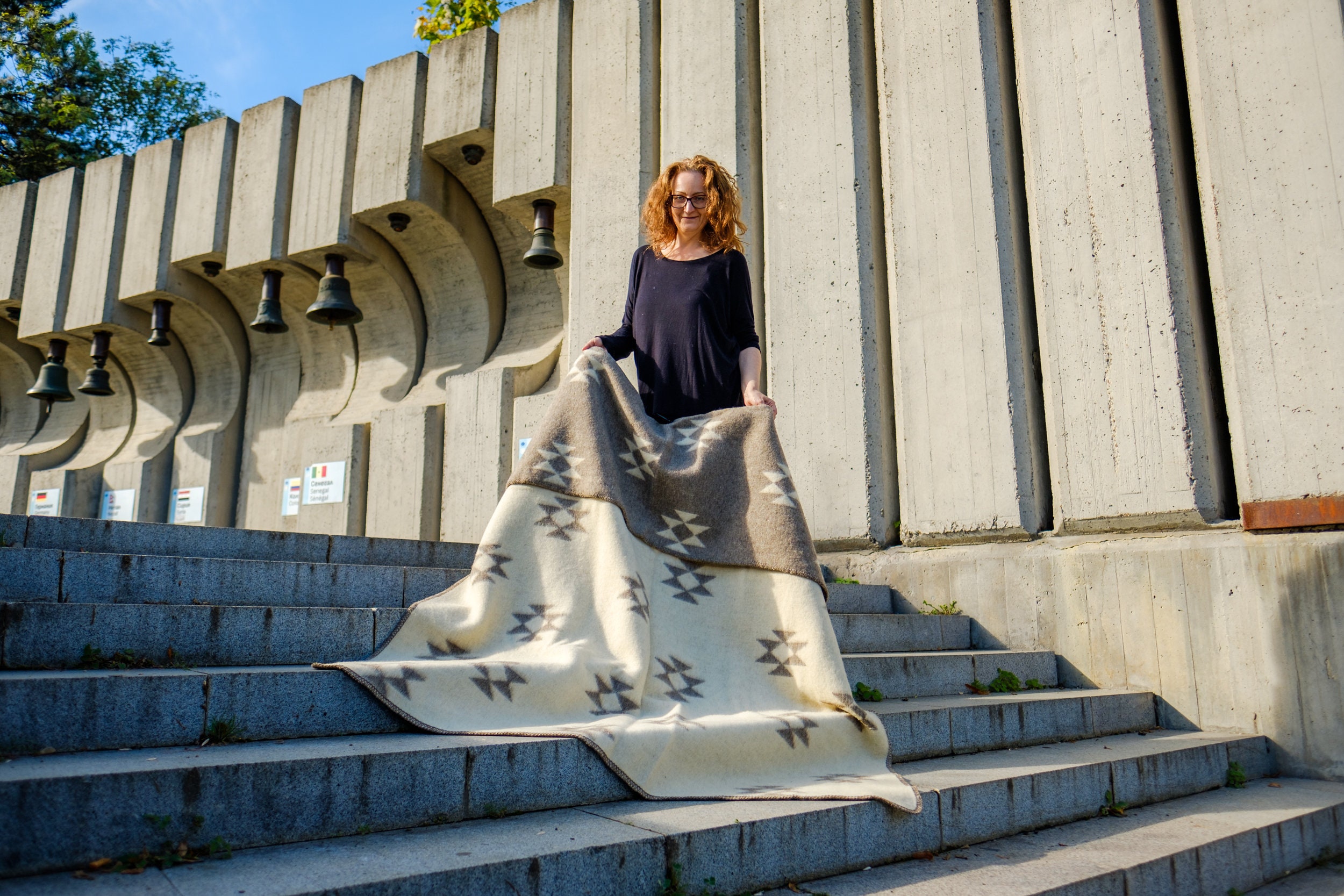 Warm Thick Soft 100% Undyed Raw New Pure Wool Blanket Natural Ivory ...