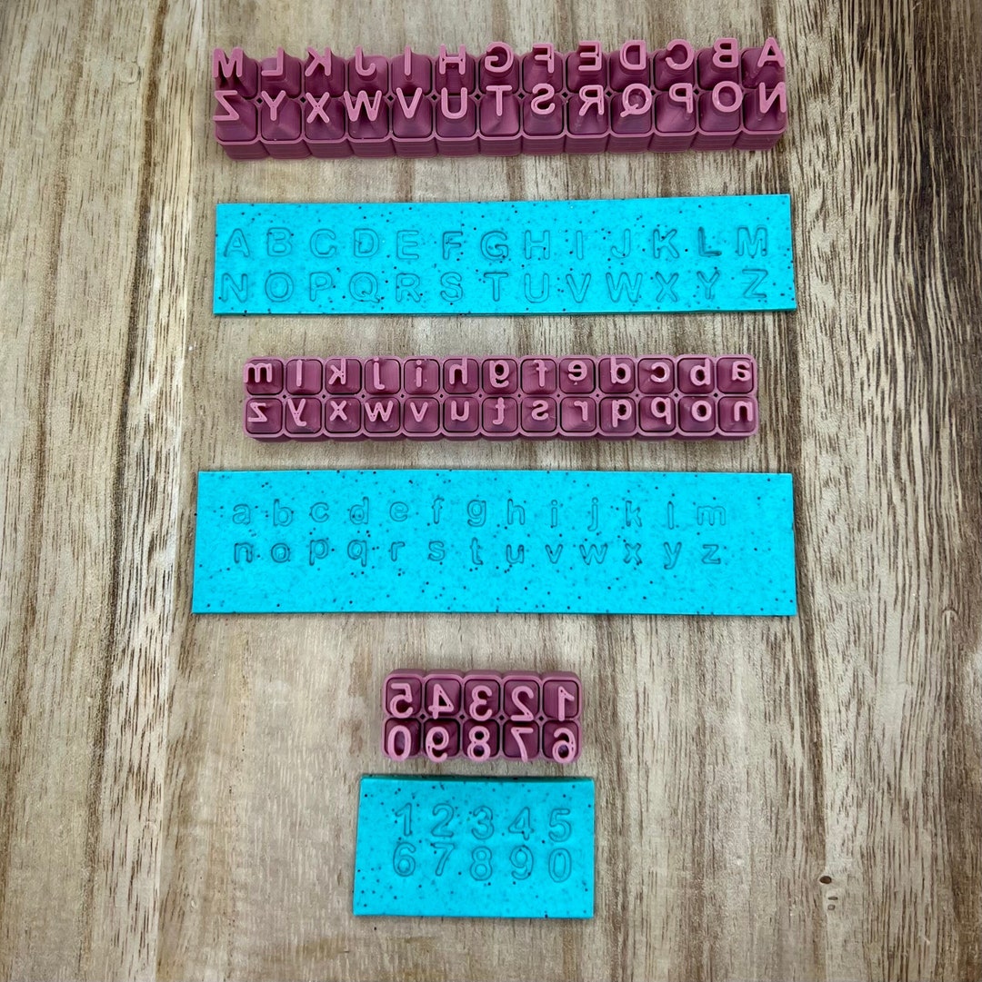 Complete Alphabet & Number Clay Stamp Set | Stamp Set | Multiple Sizes ...