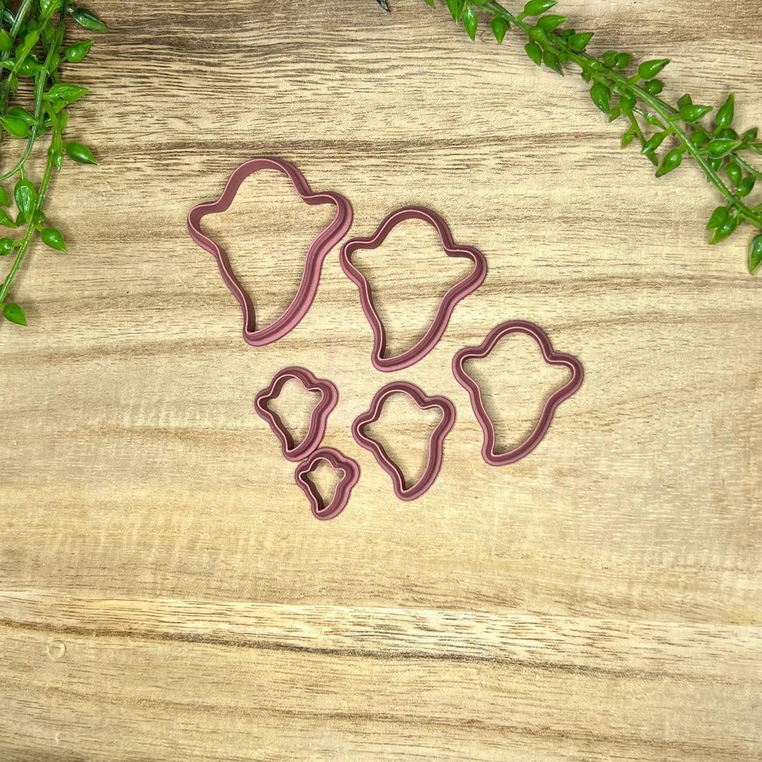 Mirrored Ghost Clay Cutters Pointy Ghost Outline Set Halloween Earring ...