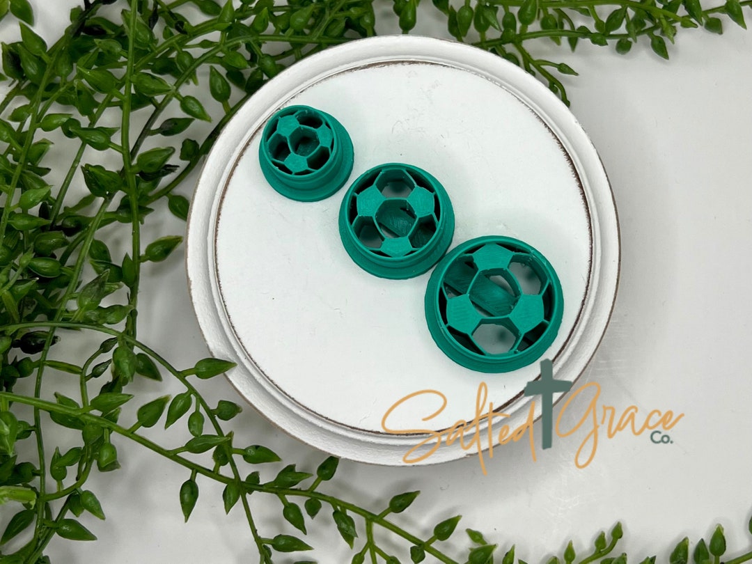 Soccer Ball Clay Cutter | Sports Clay Cutter Set | Earring Cutters ...